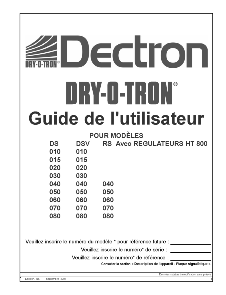 Dectron-Legacy-Manuals – Dehumidified Air Services