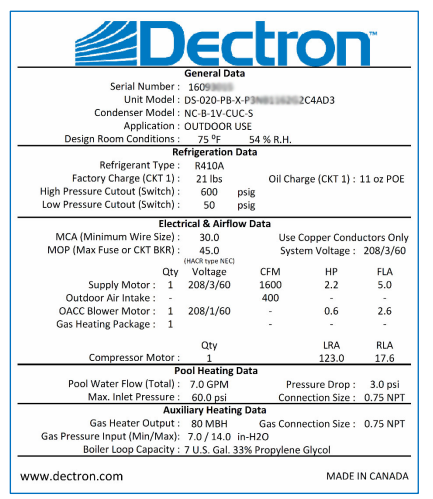 How to Locate your Serial Number – Dehumidified Air Services